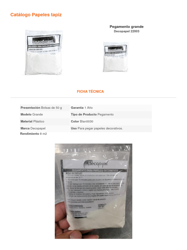 Ficha Tecnica de Pegamento | PDF