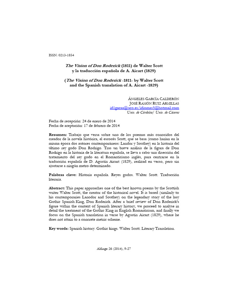 The Vision of Don Roderick 1811 | PDF