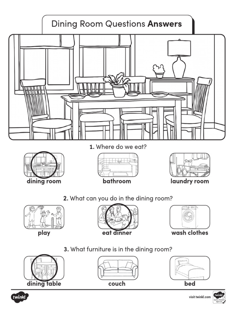 Answers Life Skills - Dining Room Comprehension Activity For Special ...
