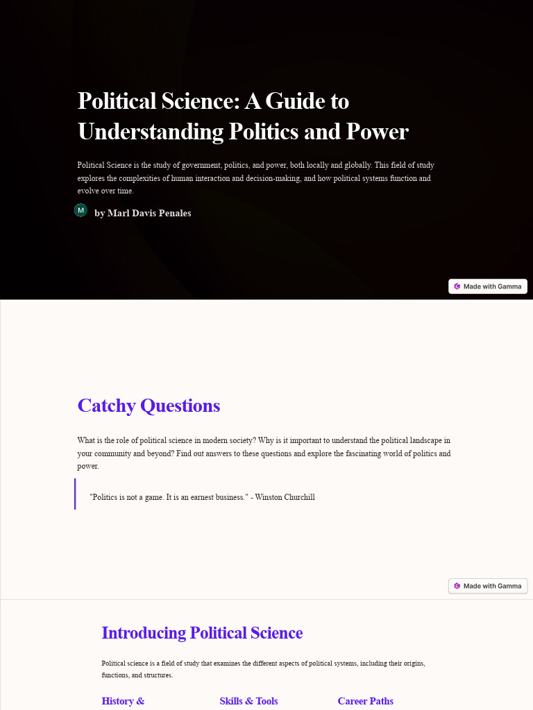 Political Science A Guide To Understanding Politics and Power | PDF ...