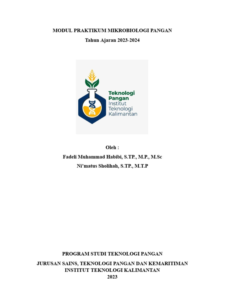 Modul Praktikum Mikrobiologi Pangan | PDF