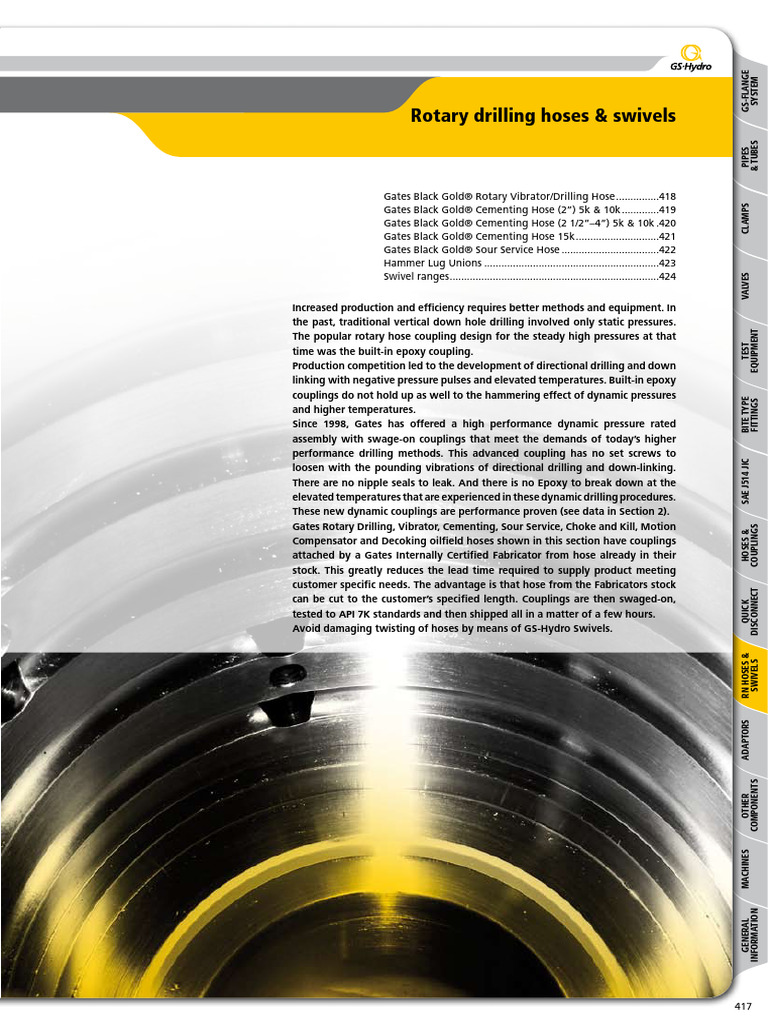 Rotary Drilling Hoses & Swivels | PDF | Pipe (Fluid Conveyance) | Pump