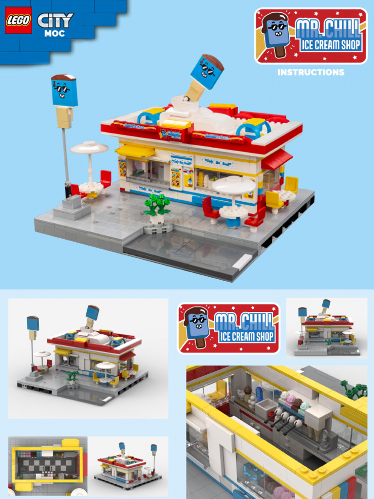 Mr. Chill Ice Cream Shop - Rebrickable Instructions - Full Quality | PDF