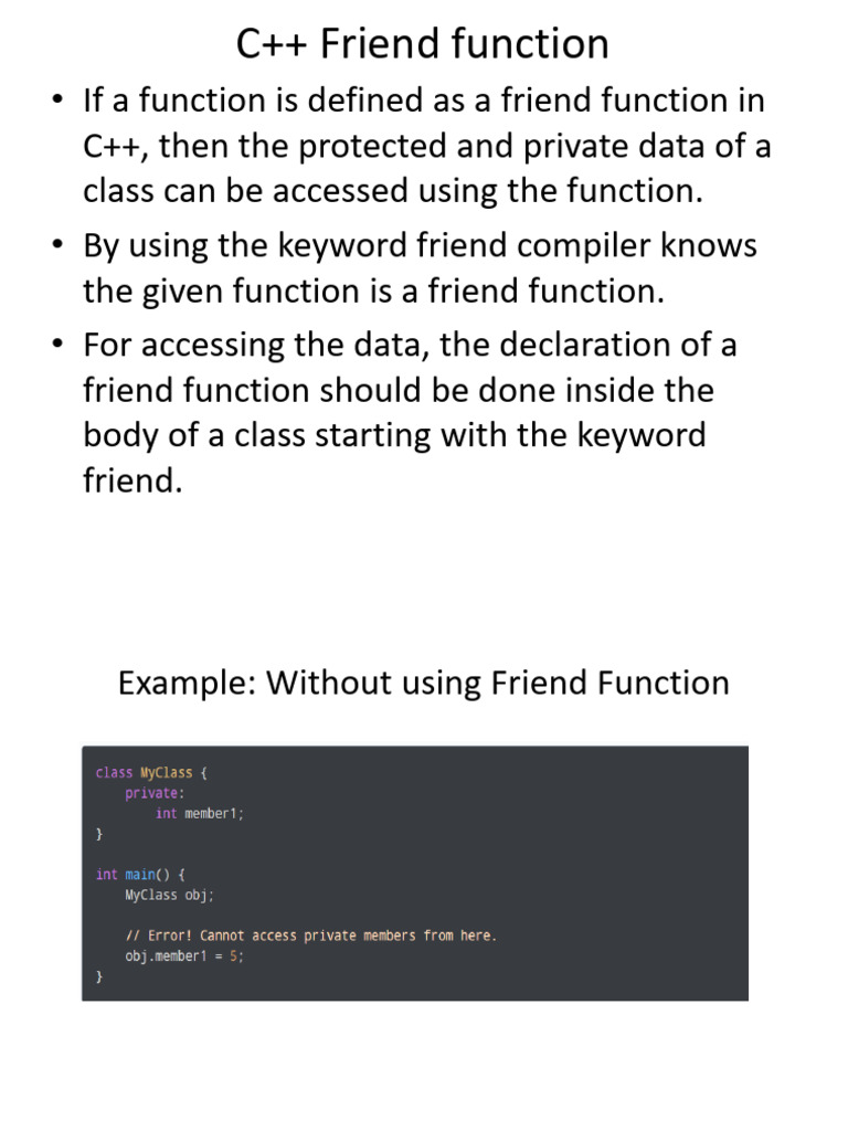 C Friend Function Pdf C Namespace