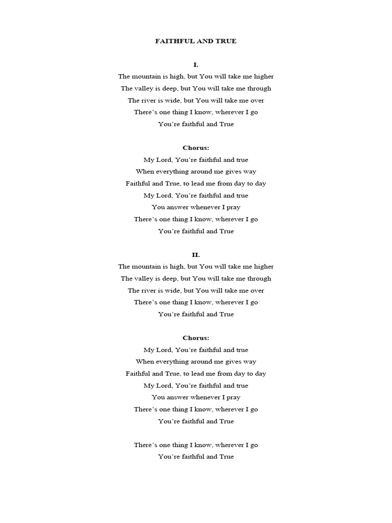 Faithful and True: A Spiritual Anthem | PDF