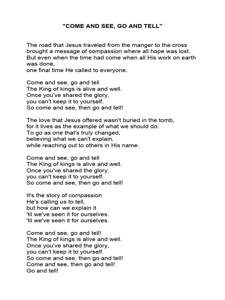 Jesus' Message: Come and See, Go Tell | PDF | Classics