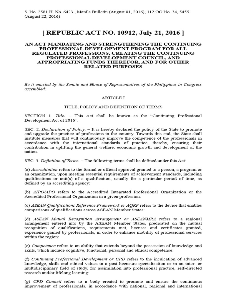 Professional Development Act | PDF | Learning | Professional Development
