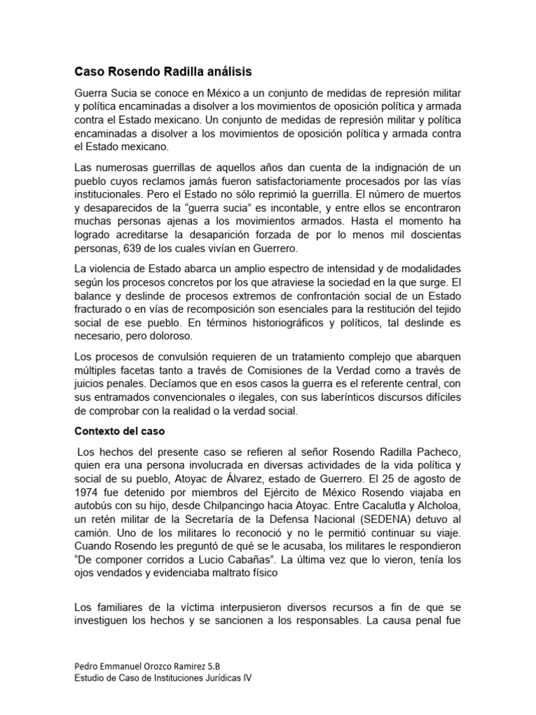 Análisis del Caso Radilla Pacheco | PDF | Convenio europeo de derechos ...