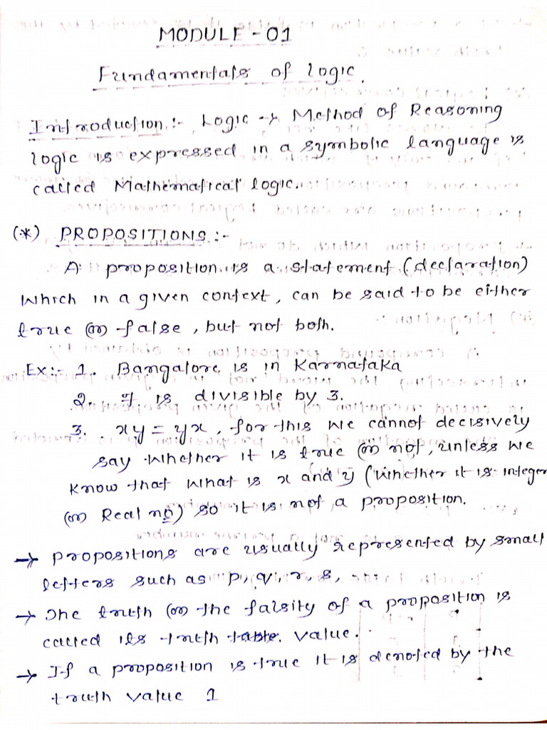 Module 1 (Fundamental of Logic) | PDF