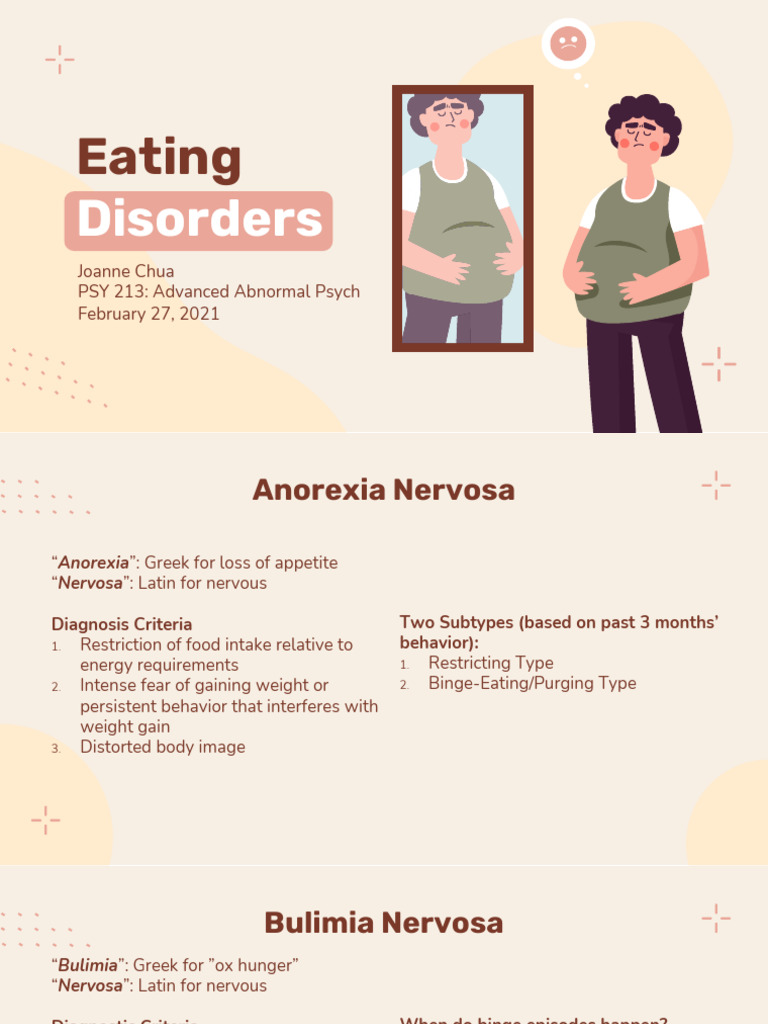 Presentation On Eating Disorders | PDF | Bulimia Nervosa | Anorexia Nervosa