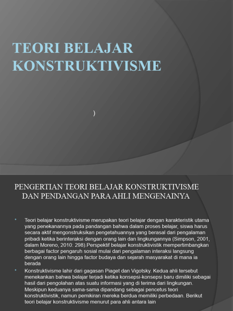 Teori Belajar Konstruktivisme | PDF