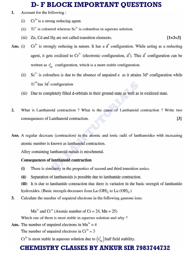 D and F Questions | PDF