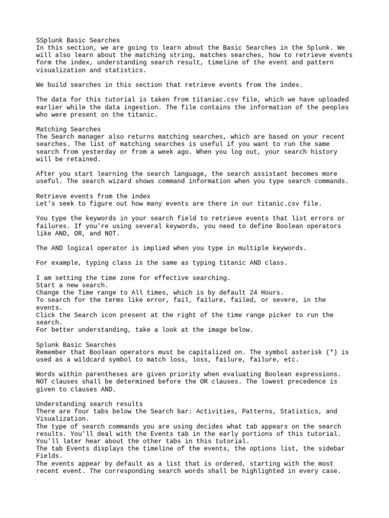 Splunk Basic Searches2 | PDF