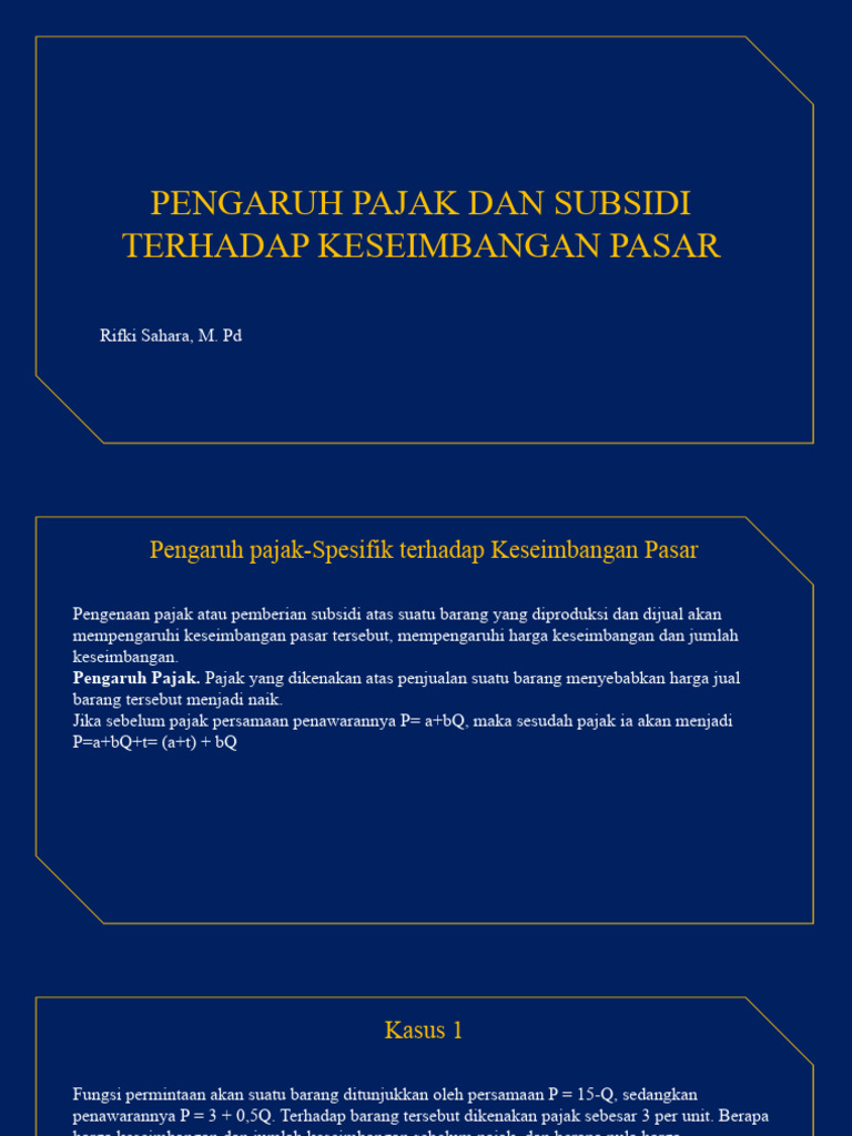 Pengaruh Pajak dan Subsidi | PDF