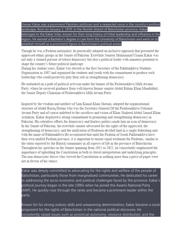 Usman Kakar | PDF
