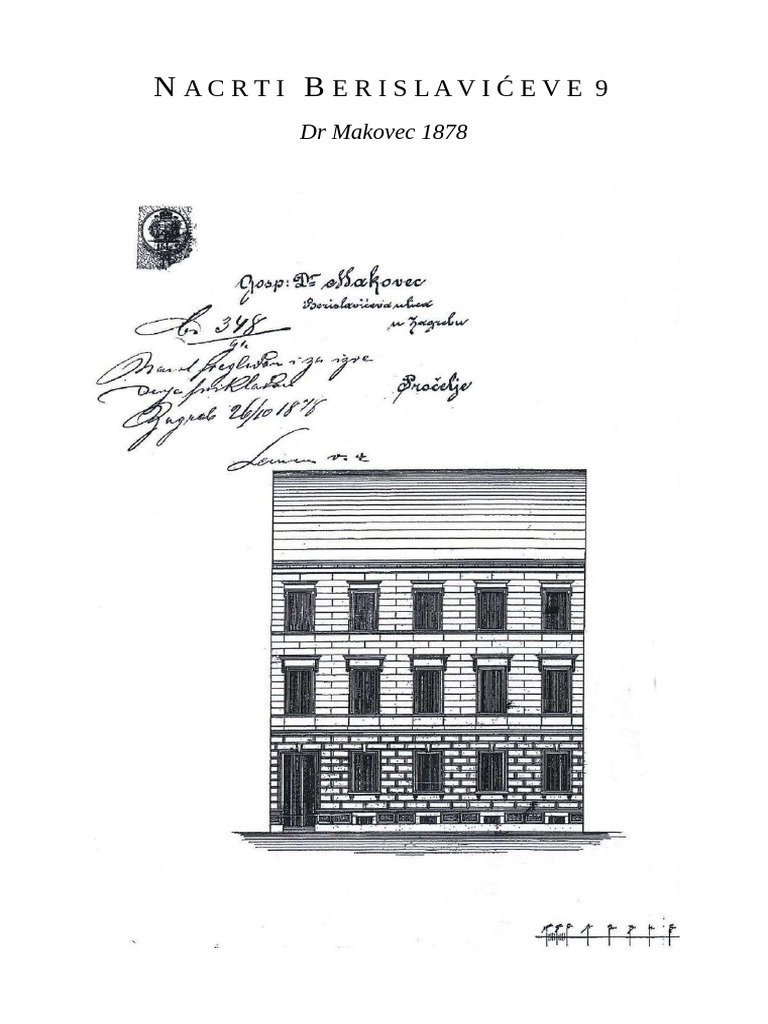 B9 Nacrti Berislavićeve 9 Iz 1878 I Slike U Boji Iz Arhiva Grada ...