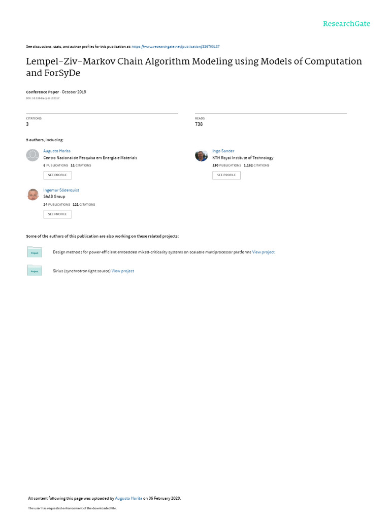 Lempel-Ziv-Markov Chain Algorithm Modeling Using M | PDF