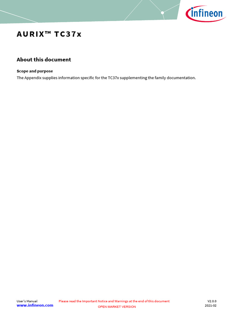 TC37x User's Manual Appendix | PDF