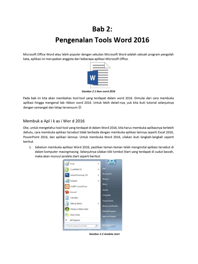 Pengenalan Tools MS - Word2016 | PDF