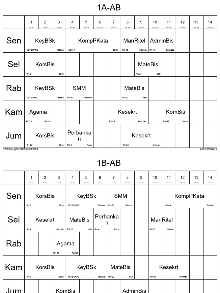 Jadwal Kuliah Ganjil 2023 2024 Final | PDF Jadwal Kuliah Ganjil 2023 2024 Final | PDF