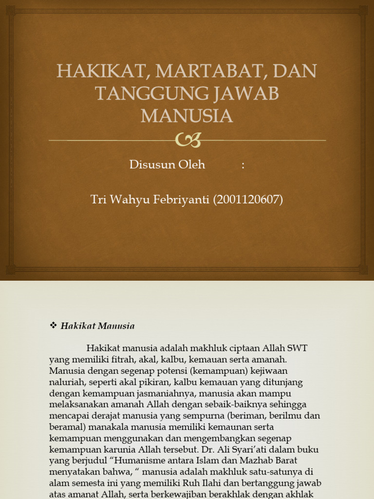 Hakikat, Martabat, Dan Tanggung Jawab Manusia | PDF
