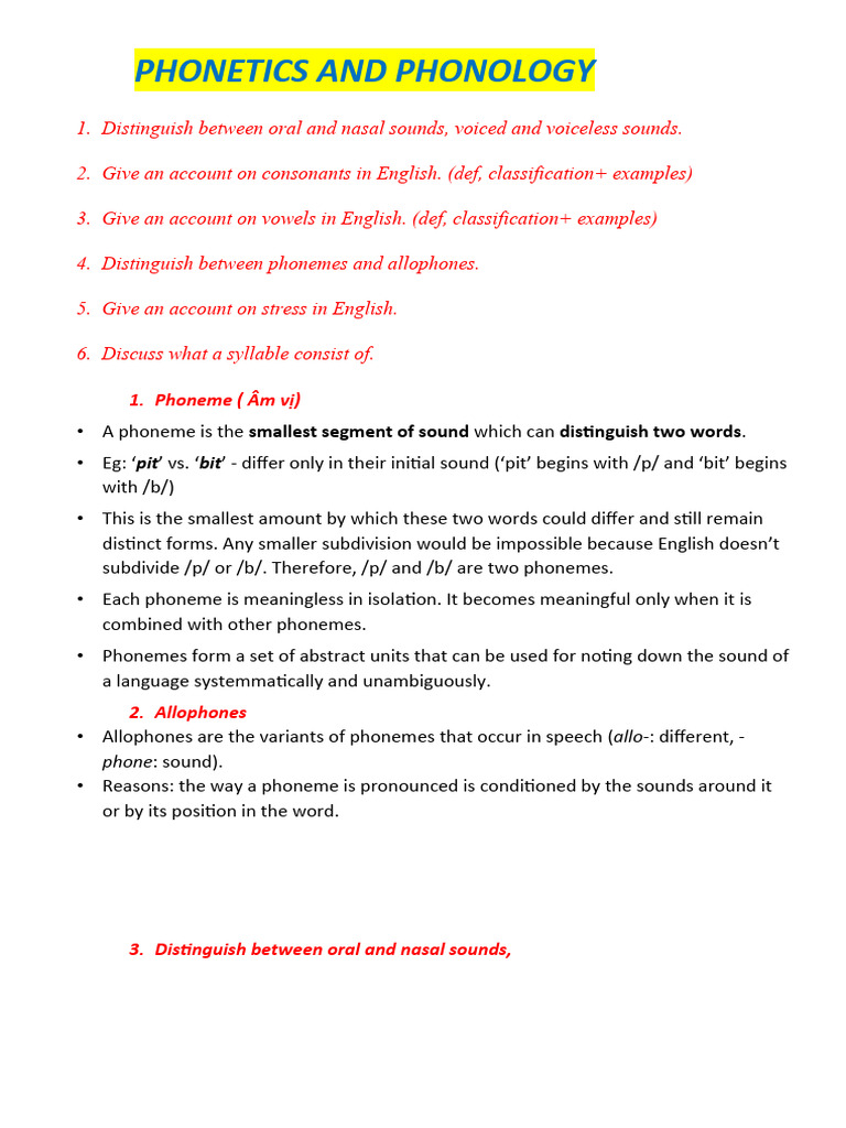 Phonetics and Phonology | PDF | Phoneme | Vowel