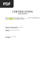 Cash Balance Confirmation Letter Template | PDF | Finance & Money ...