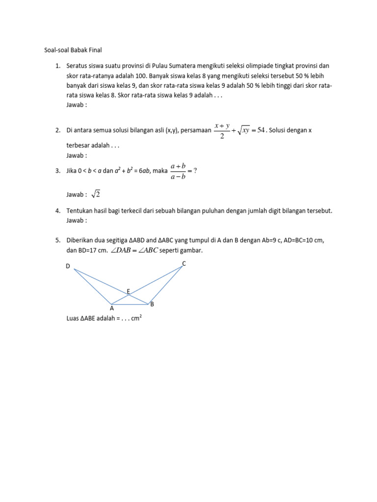 Soal Final Stage - Wonderful - 063629 | PDF