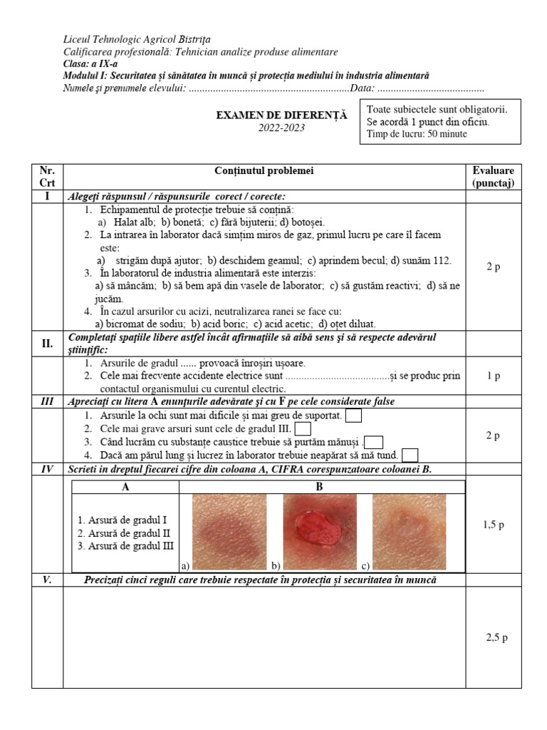 Examen de Diferenta 9-10 | PDF