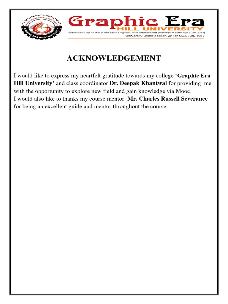 Acknowledgement | PDF