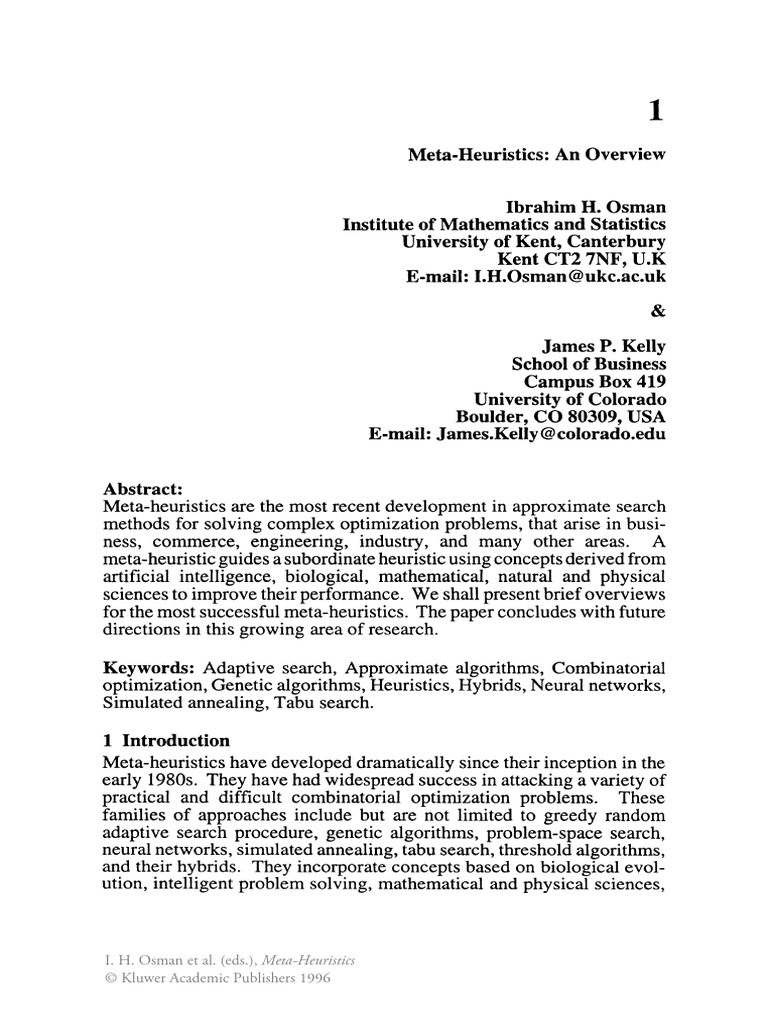 Meta - Huristic | PDF | Metaheuristic | Mathematical Optimization