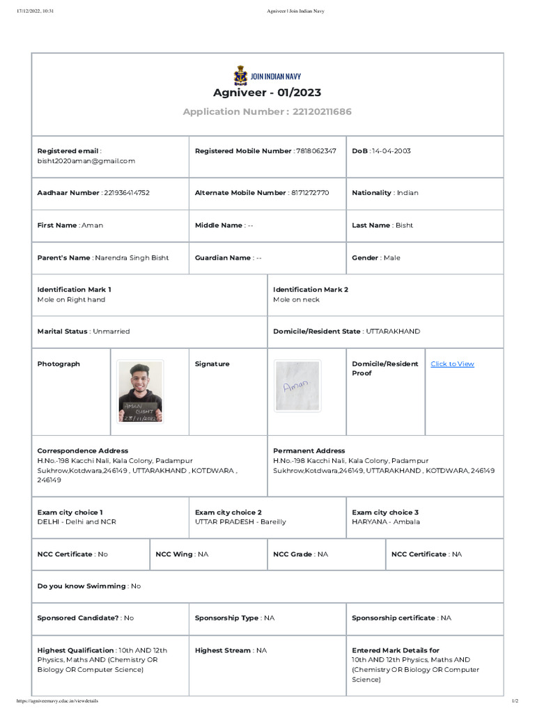 Agniveer - Join Indian Navy | PDF