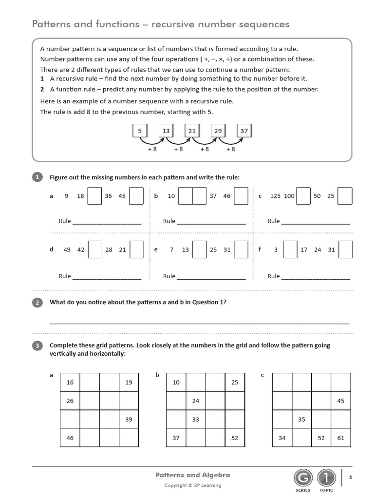 Y7 Patterns and Algebra B | PDF | Equations | Algebra