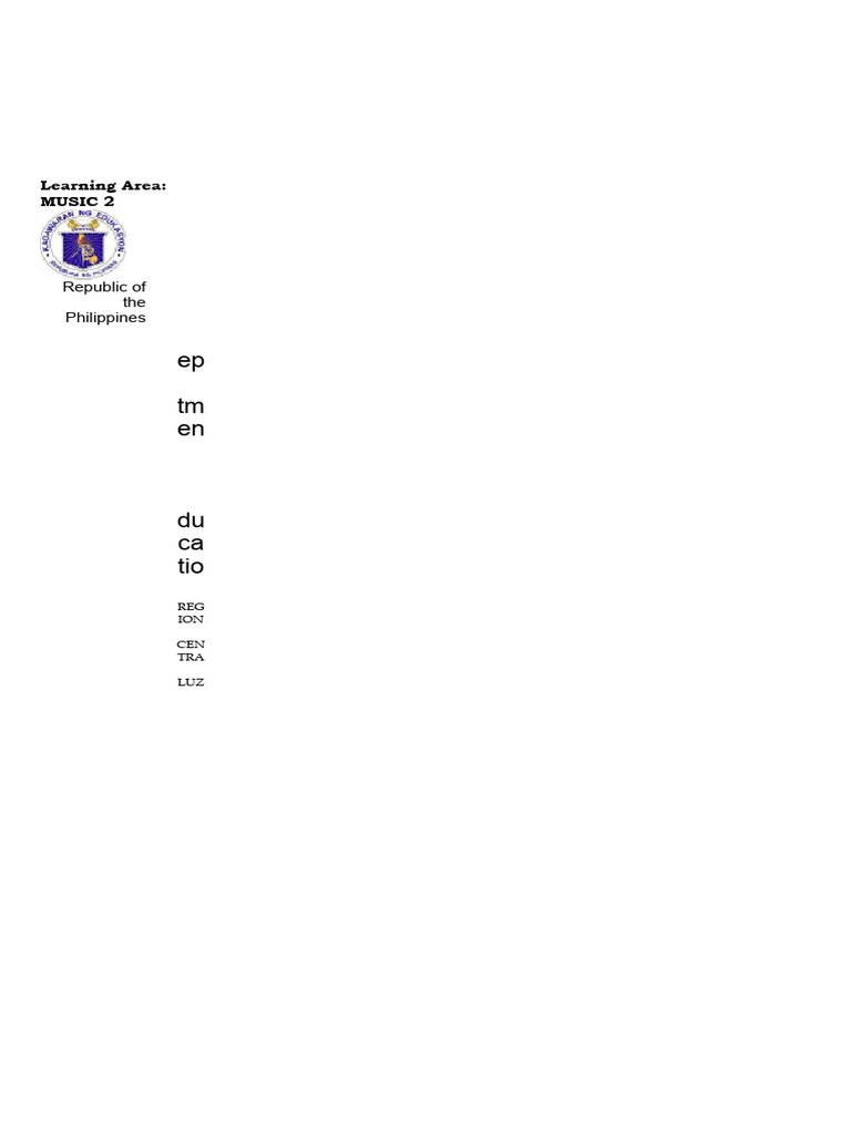 TOS Grade 2 MAPEH Diagnostic Test 2022 FINAL | PDF