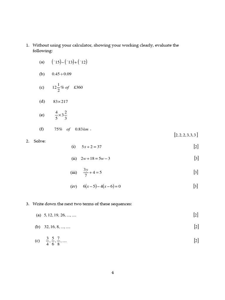 Y9 Specimen Paper 2 | PDF