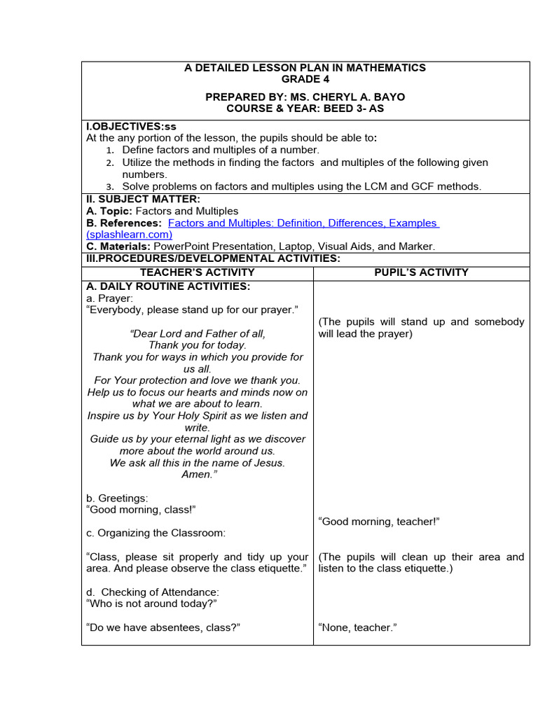 Bayo DLP Math 4 | PDF | Numbers | Multiplication