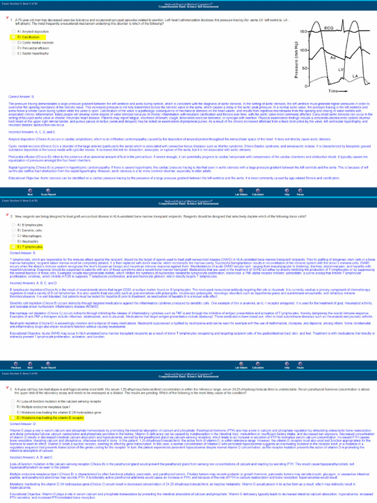 (Medicalstudyzone - Com) NBME 25 Answers Version | PDF | Cardiovascular Diseases | Physiology
