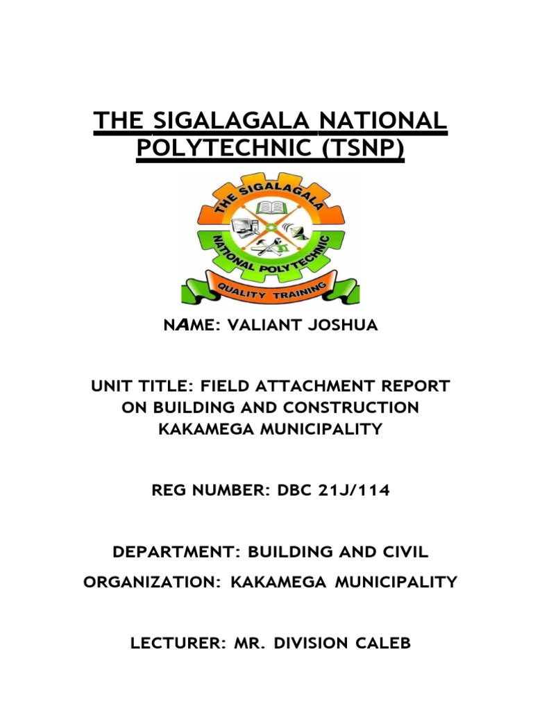 Field Attachment Report On Building and Construction | PDF | Technology & Engineering | Business