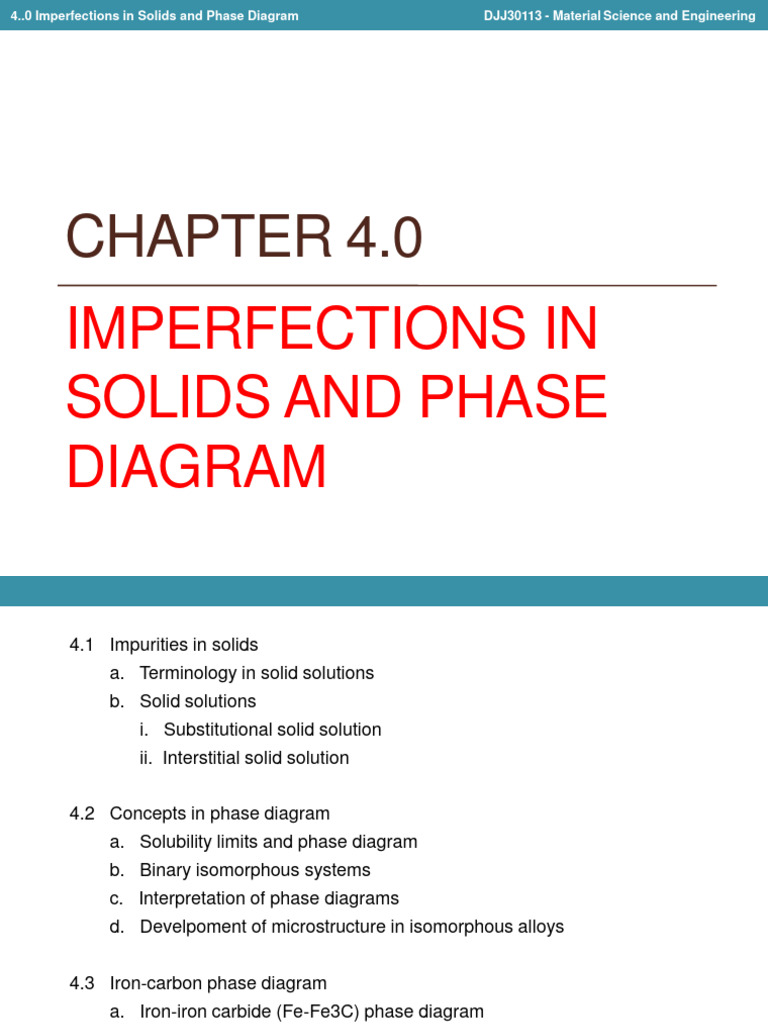 Chapter 4 - Imperfections in Solids and Phase Diagram | PDF
