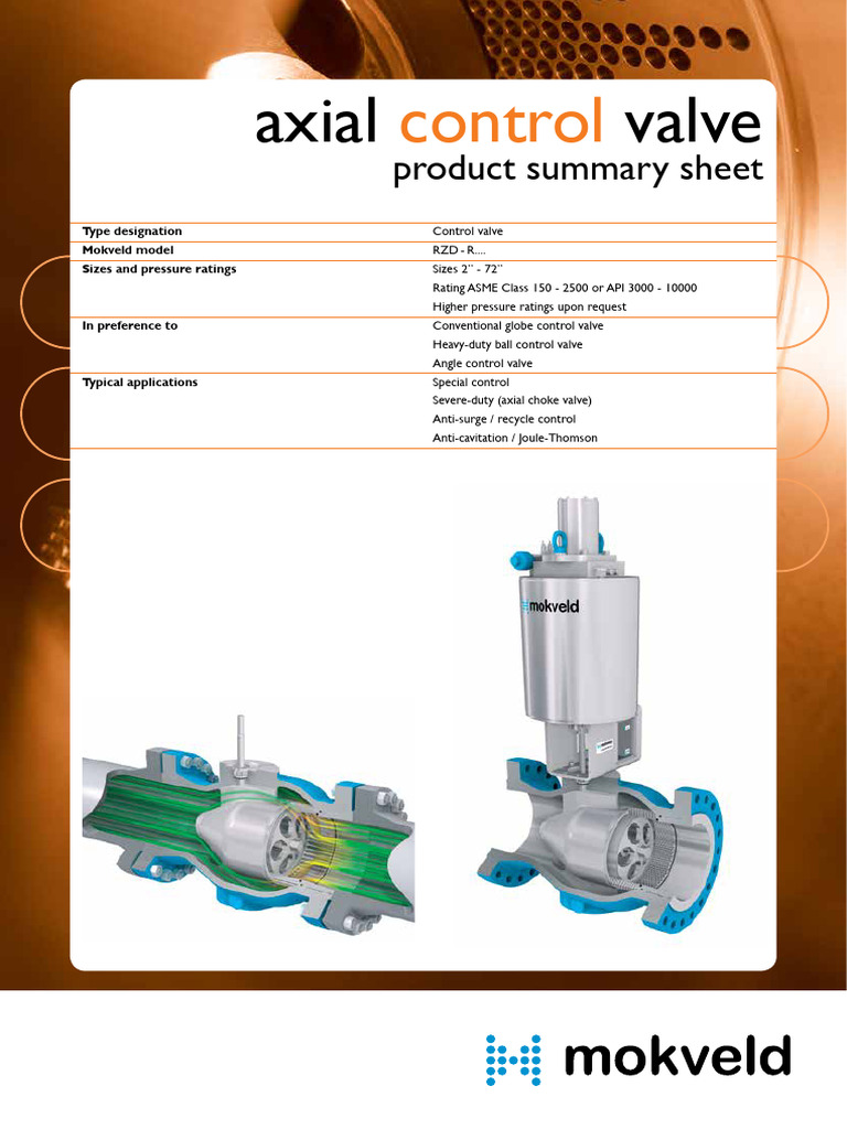 Mokveld-Product Sheet Axial Control Valve | PDF | Valve | Actuator