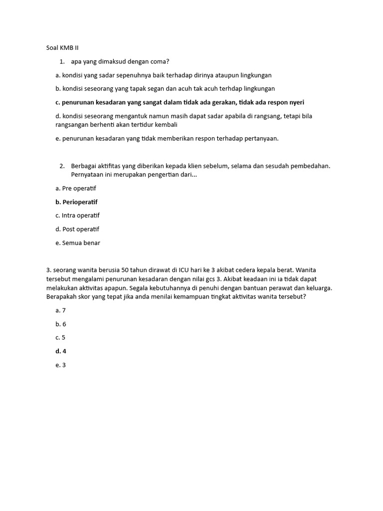 Soal KMB II Pak Rachmat | PDF | Pengembangan Diri | Kesehatan Holistik
