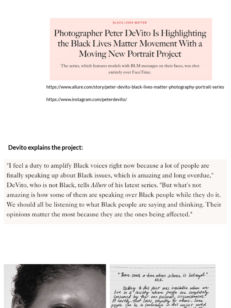 Peter DeVito Black Lives Matter Photo Gallery | PDF