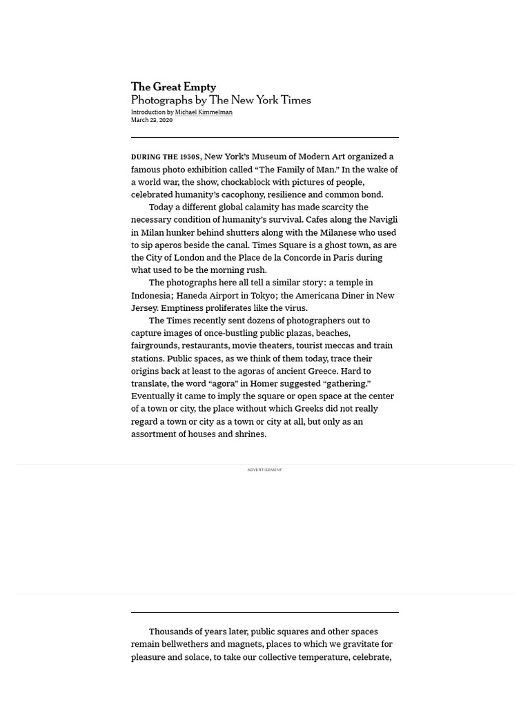 The Great Empty - The New York Times | PDF