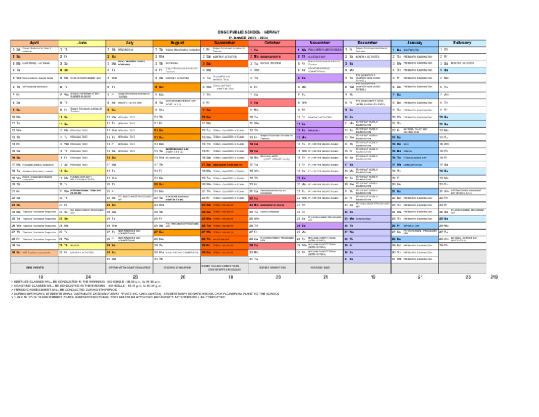 Annual Calender 23-24 | PDF