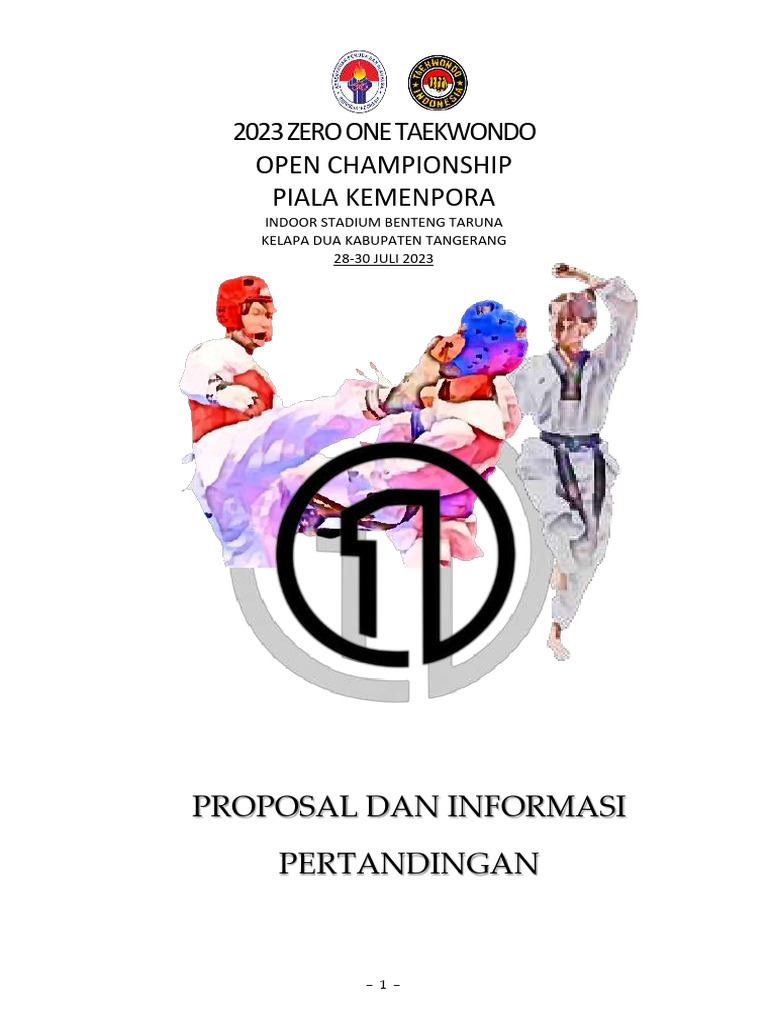 PROPOSAL ZERO ONE TKD OPEN CHAMPIONSHIP Fix | PDF