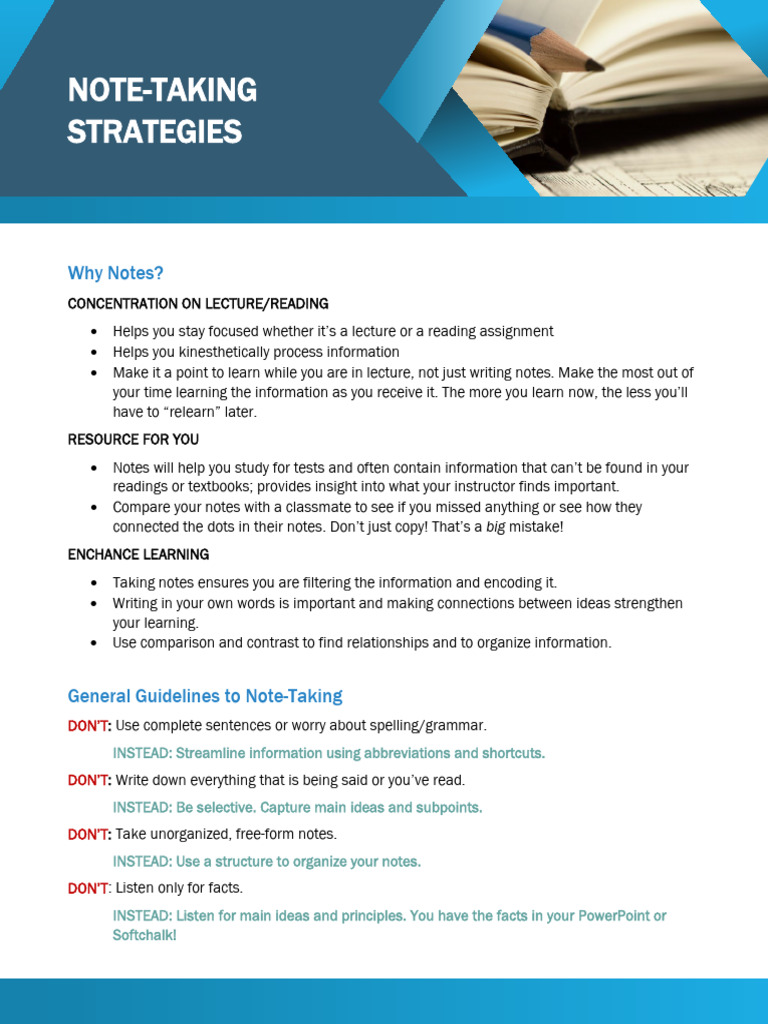 Note Taking Guide | PDF