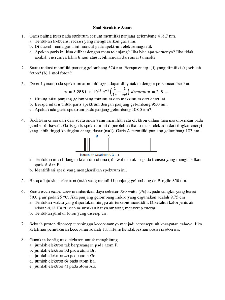 Soal Struktur Atom | PDF
