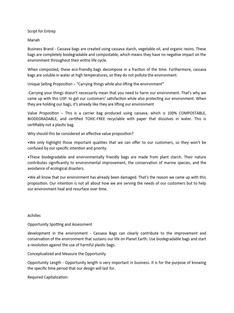 Script For Entrep | PDF | Natural Environment | Biodegradation