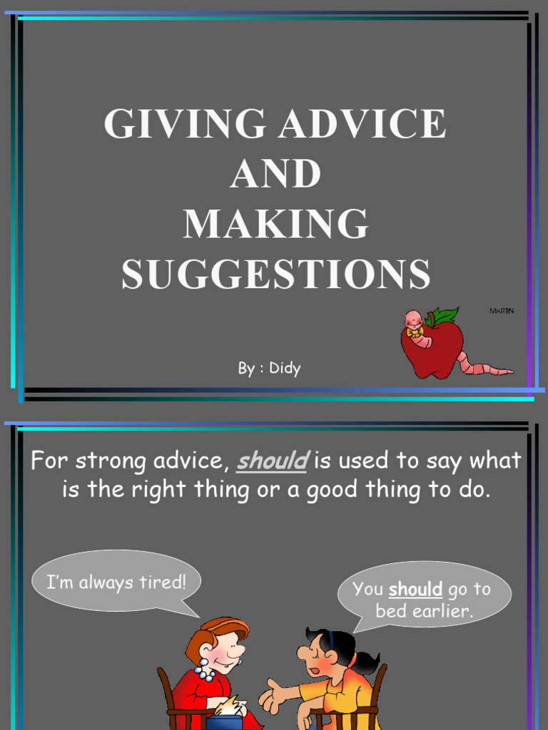 Giving Advice and Making Suggestions | PDF