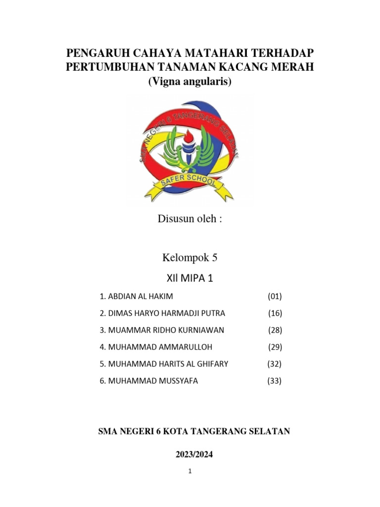 Pengaruh Intensitas Cahaya Terhadap Pertumbuhan Tanaman Kacang Merah ... Pengaruh Intensitas Cahaya Terhadap Pertumbuhan Tanaman Kacang Merah ...